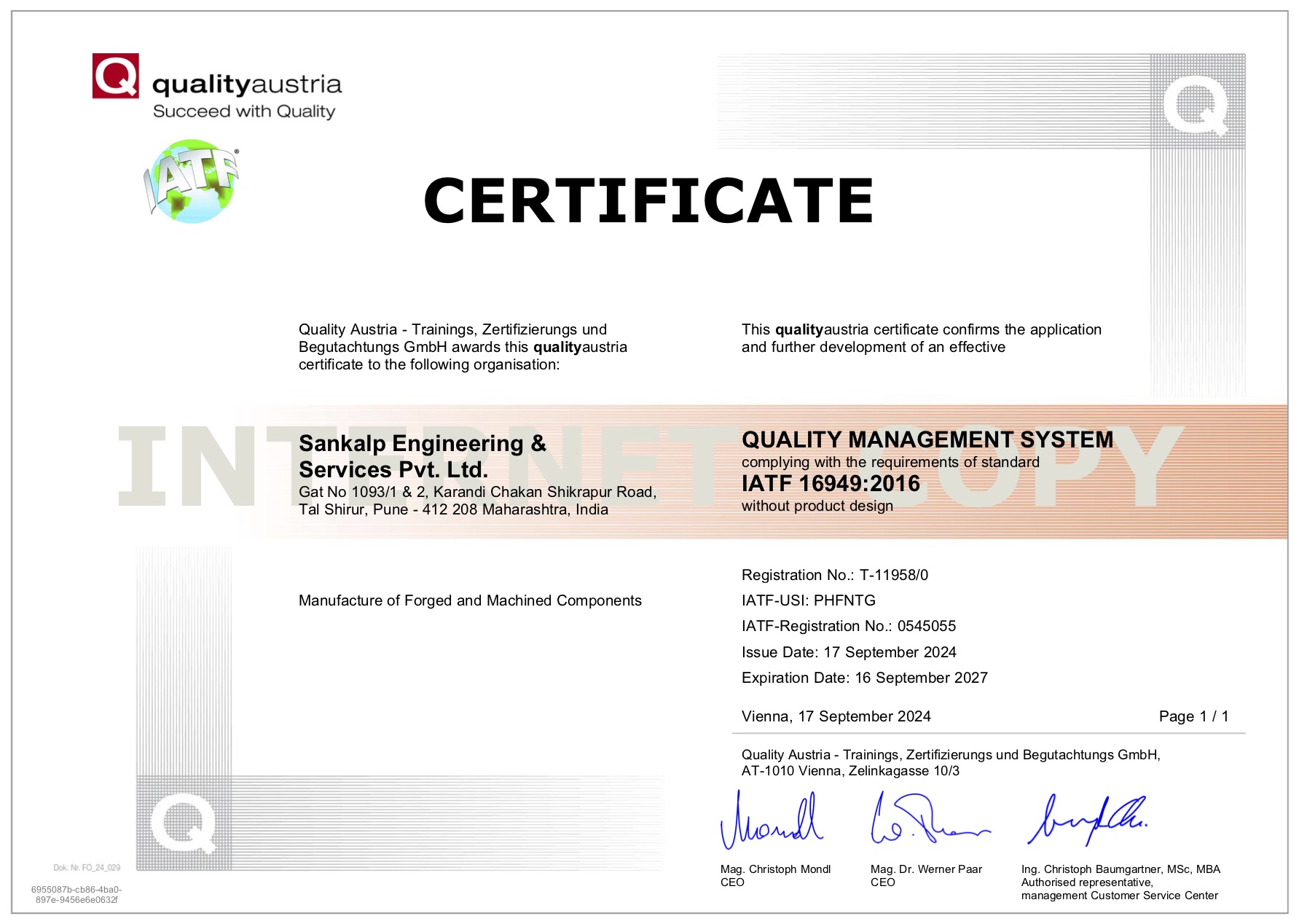 Kirtanlal Engineering Pvt. Ltd., Pune, India